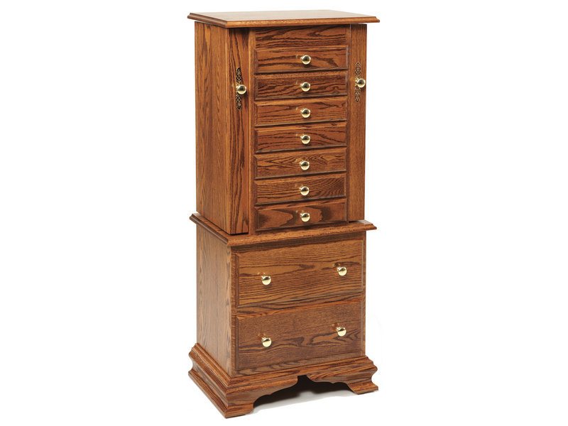 48 inch Deluxe Clockbase Jewelry Armoire | Amish Clockbase Armoire