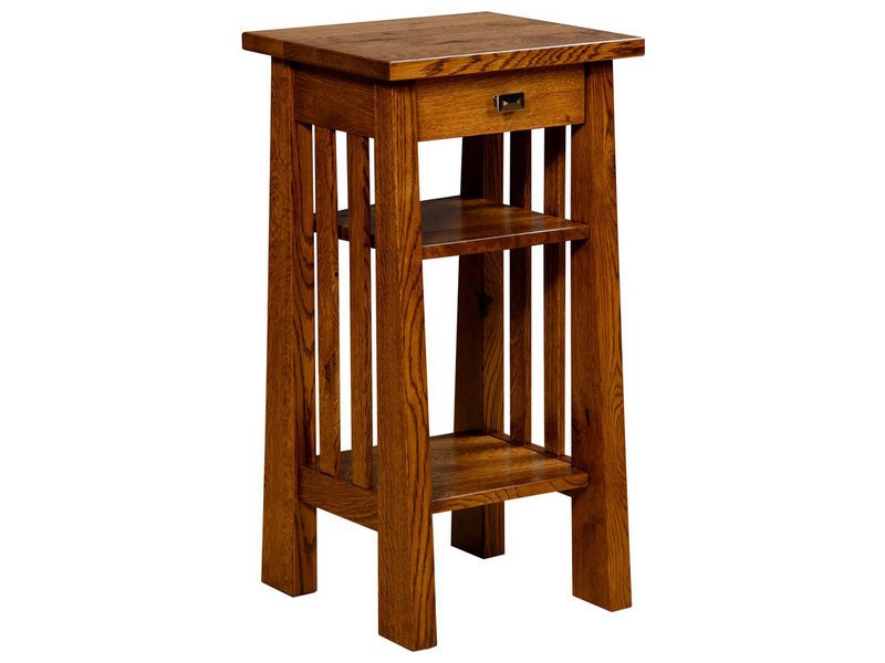 Freemont Open Mission Hardwood Phone Stand | Custom Amish Furniture